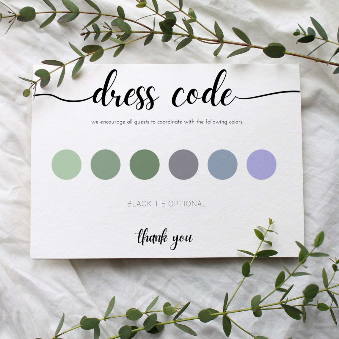 Wedding Dress Code Card, Guest Attire Template, Editable Canva Template ...