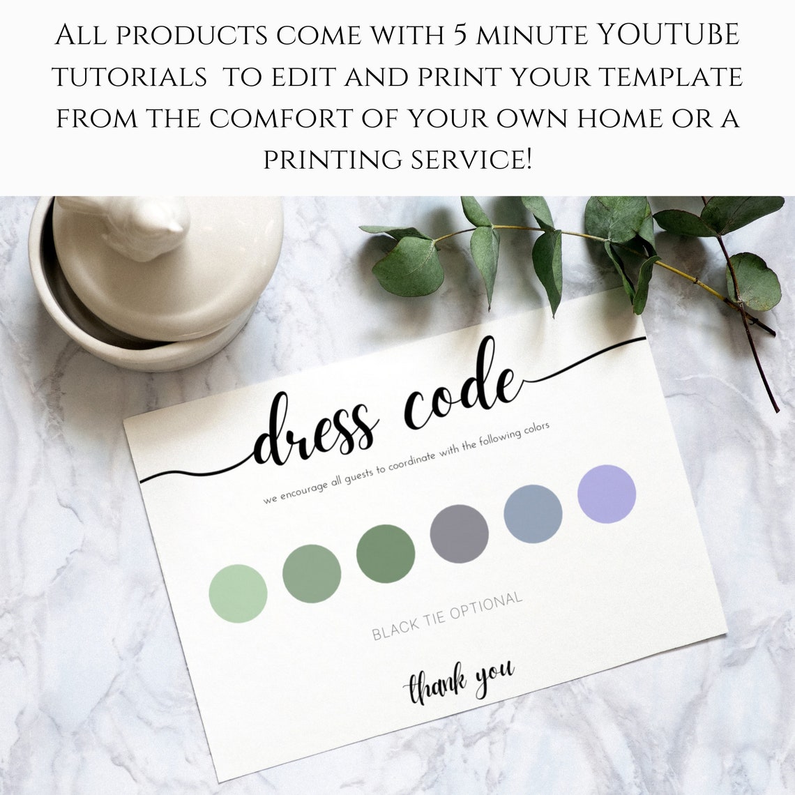 Wedding Dress Code Card, Guest Attire Template, Editable Canva Template ...