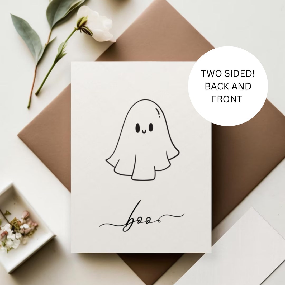 Ghost Spook Template Card Printable Halloween Card October - Etsy