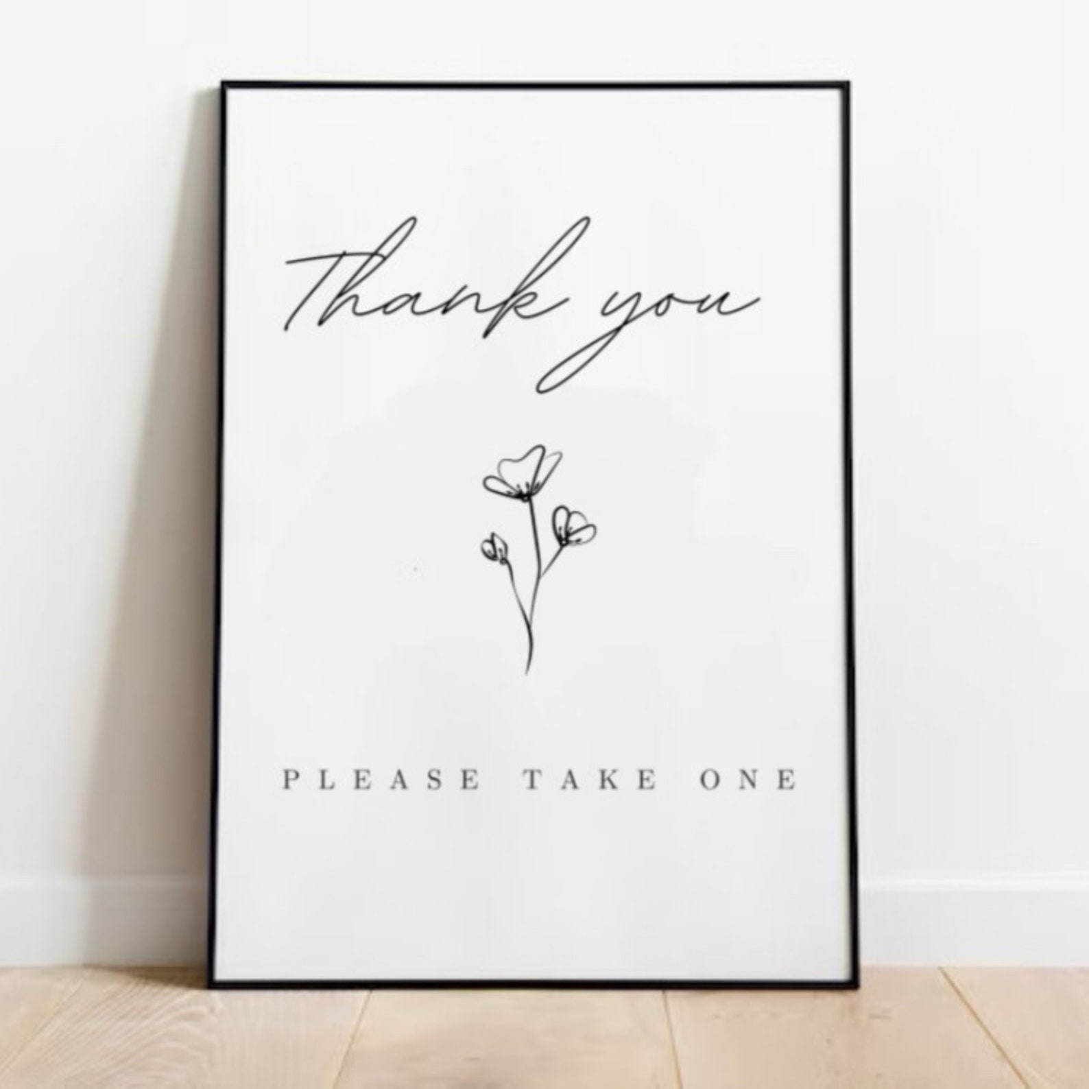 Minimal Take One Sign Template Printable Thank You for - Etsy