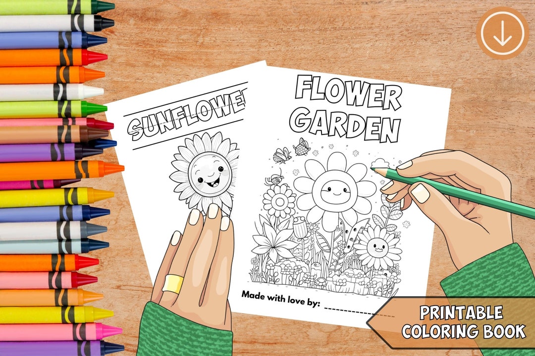 My Top 10 Flowers - Kids Coloring Book Coloring Page Printable PDF ...