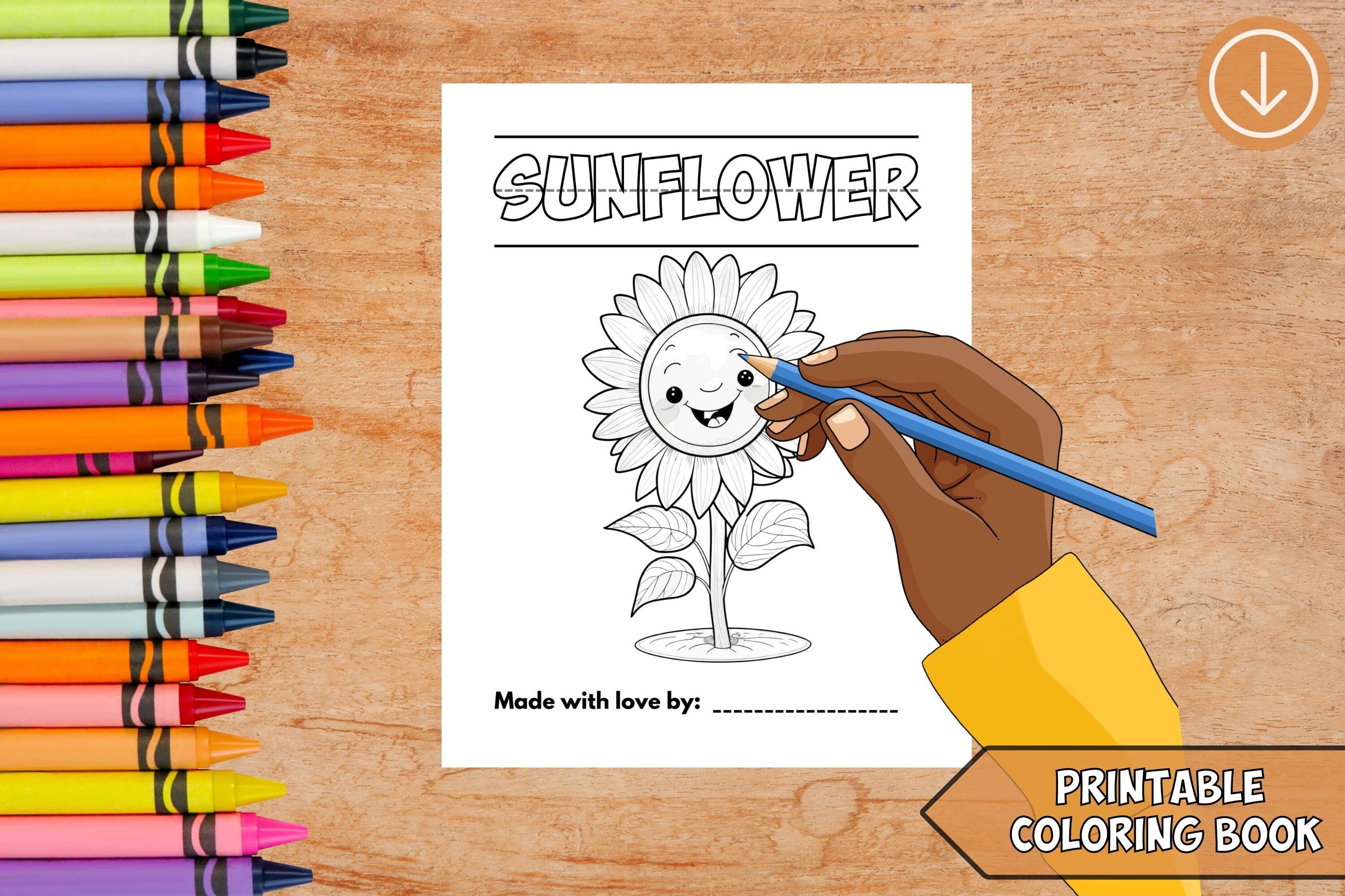 My Top 10 Flowers - Kids Coloring Book Coloring Page Printable PDF ...