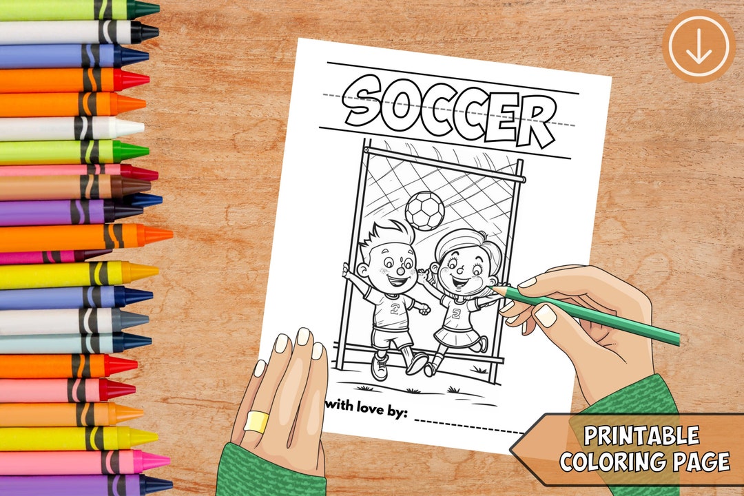 Soccer Coloring Page Printable PDF Preschool Kindergarten Homeschool ...