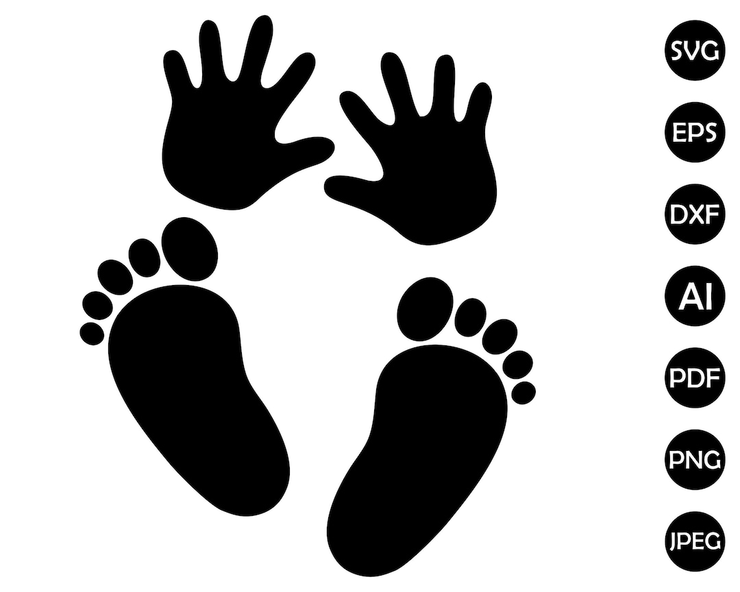 Baby Footprint Svg Baby Handprint Svg Footprint Svg Baby - Etsy