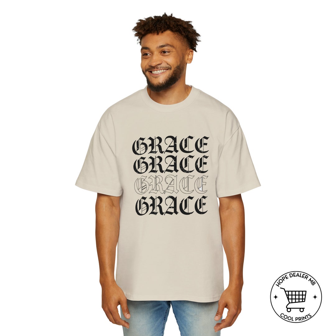 Grace T-shirt Old English Font | Oversized for Men Heavy | Grace of God ...