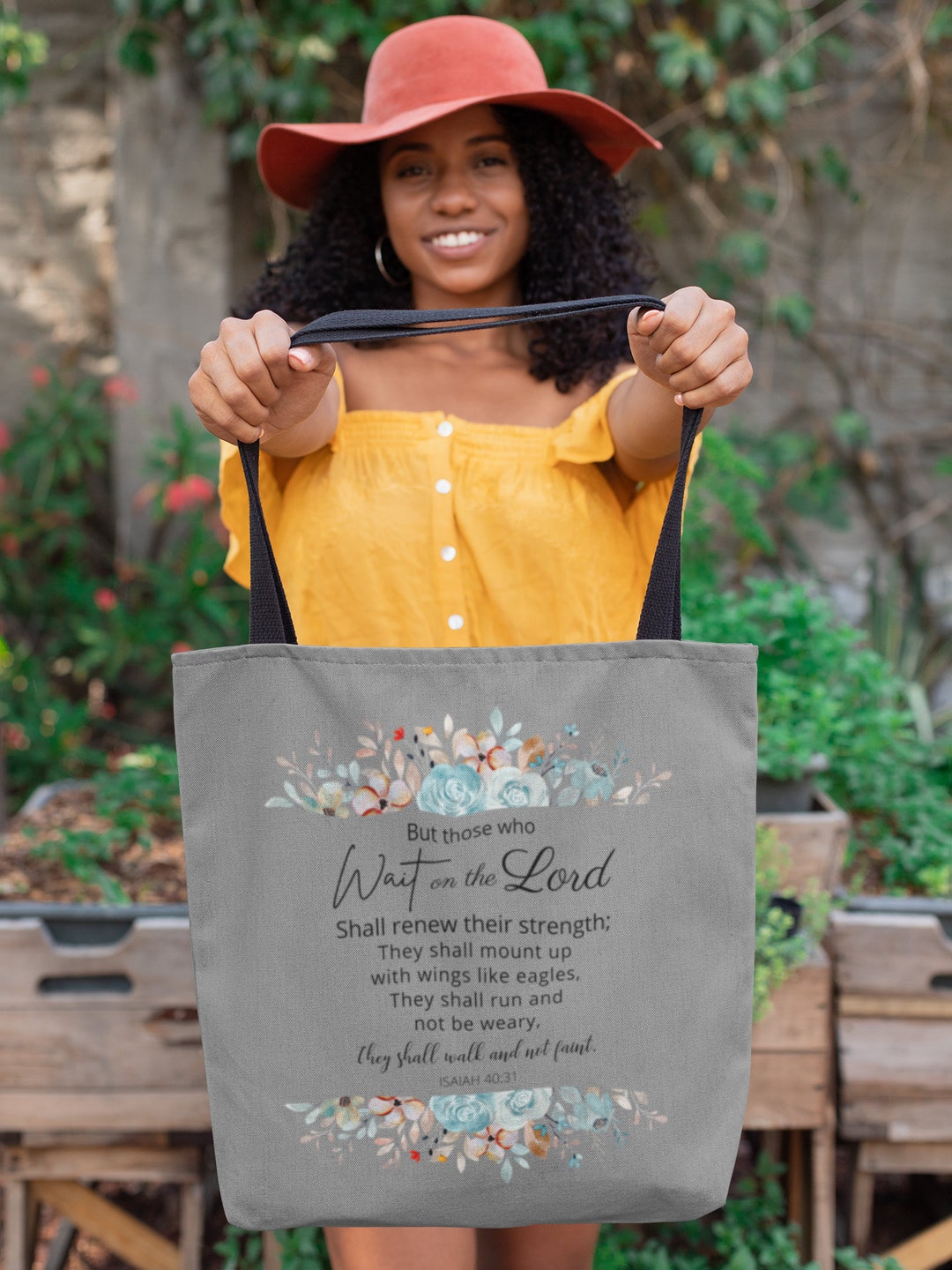 Isaiah 40:31 Polyester Canvas Tote Bag - Scripture Tote Bag, Christian ...