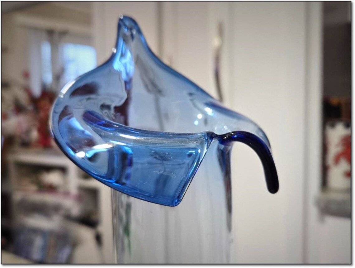 Vintage Cobalt Blue Hand-blown 10 Glass Jack-in-the-pulpit Vase on a ...