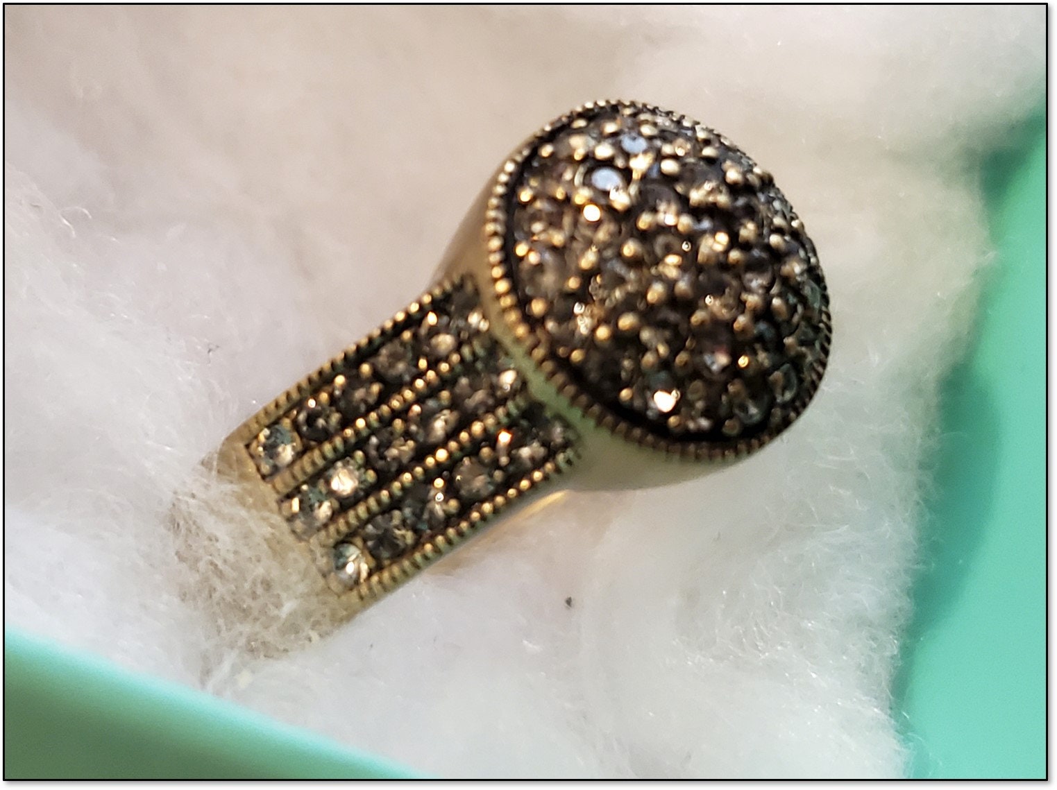 Vintage Heidi Daus Statement Ring, Size 11-3/4. “belgium Disc” Clear ...