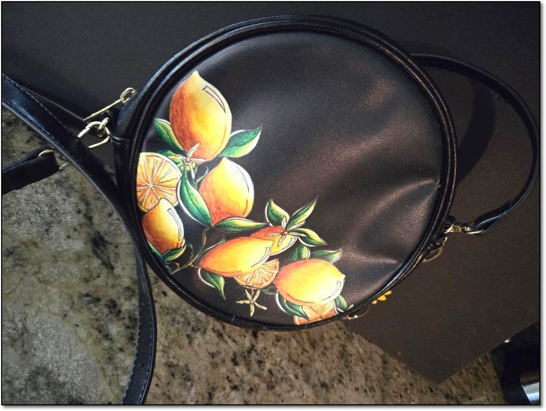 Hand-painted Round Vegan 9” Crossbody Bag by Artist Megan Duncanson ...