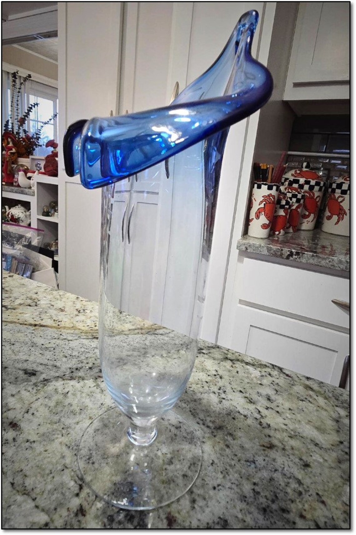 Vintage Cobalt Blue Hand-blown 10 Glass Jack-in-the-pulpit Vase on a ...