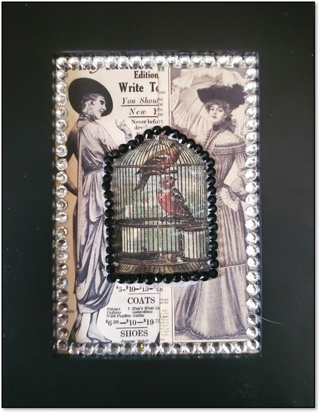 Mixed Media Original Vintage-style Art, 18.50 Dollars, OPDC-0107 - Etsy