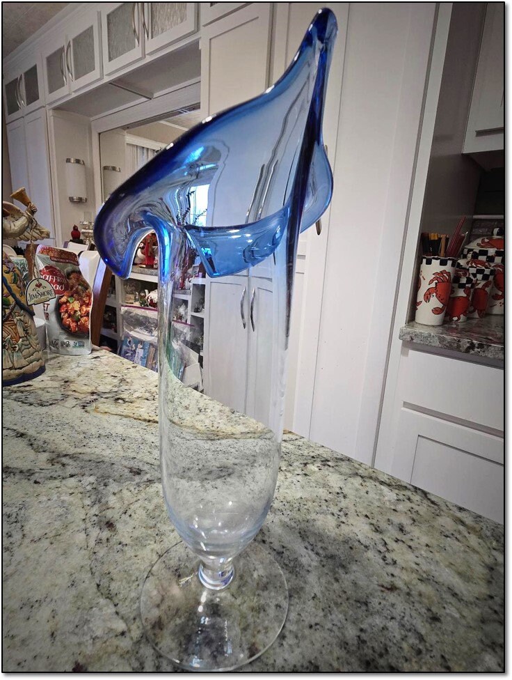 Vintage Cobalt Blue Hand-blown 10 Glass Jack-in-the-pulpit Vase on a ...