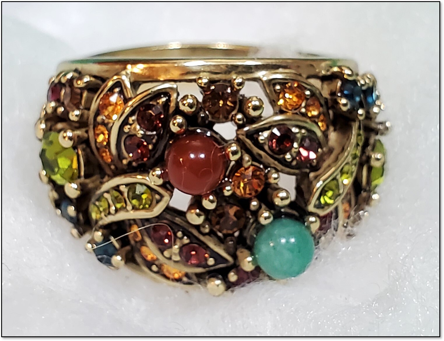 Vintage Heidi Daus Statement Ring, Size 11-3/4. Large Cluster of Multi ...