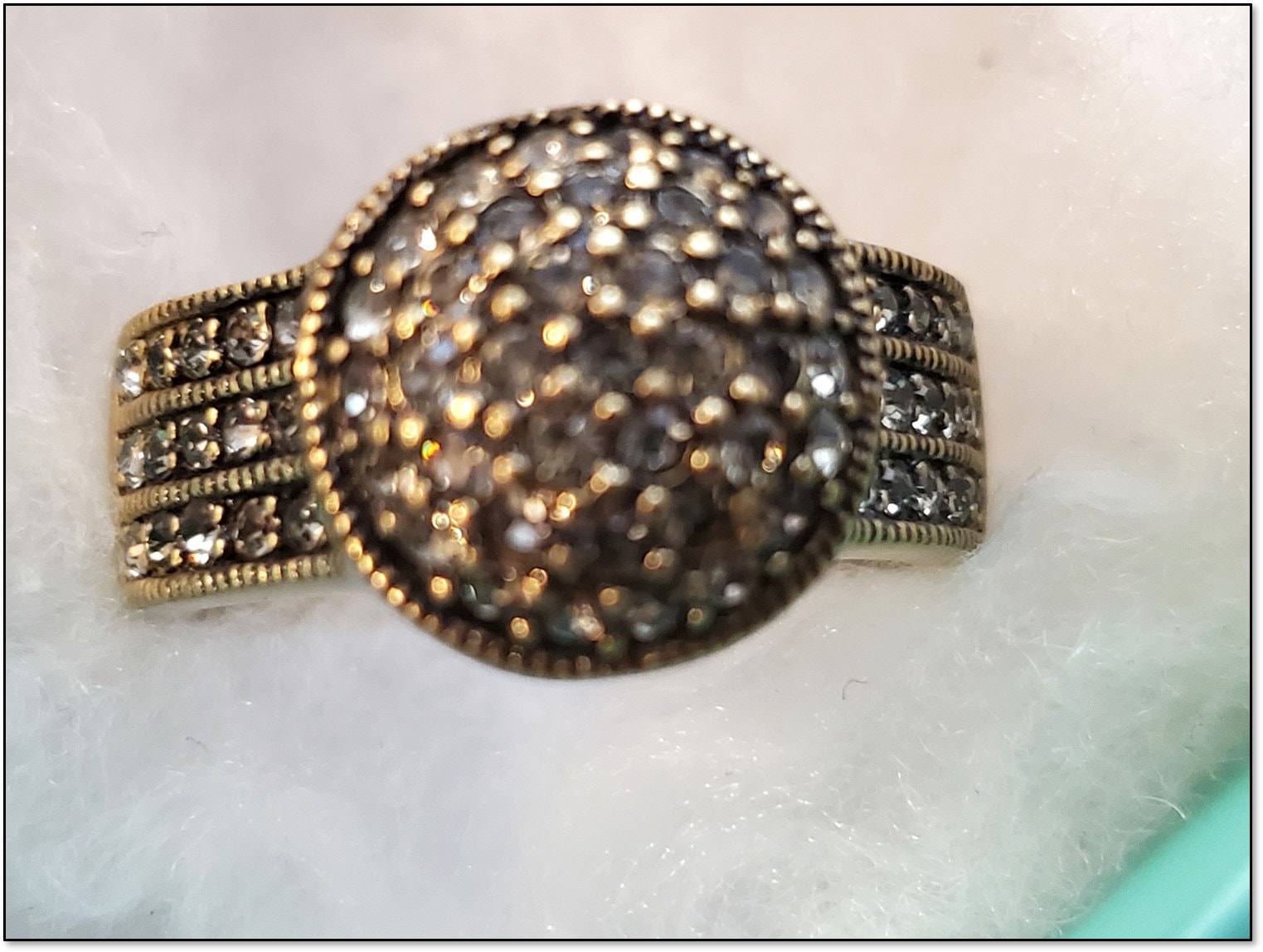 Vintage Heidi Daus Statement Ring, Size 11-3/4. “belgium Disc” Clear ...