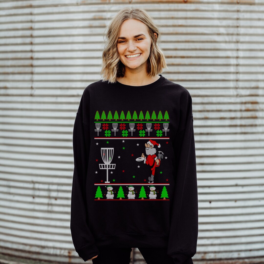 Ugly Disc Golf Santa Sweatshirt,funny Disc Golf Christmas Sweatshirt ...