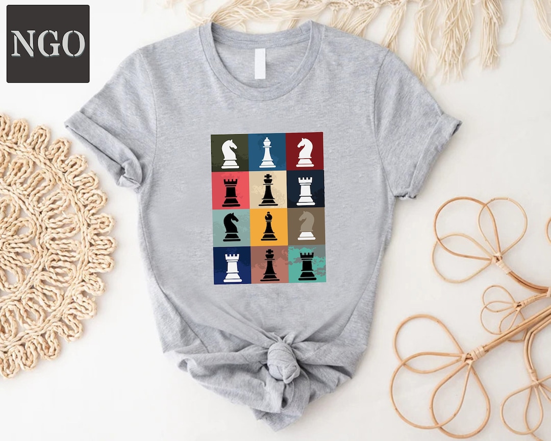 Retro Chess Pieces Shirt,chess Player Birthday Gift,chess Lover T-shirt ...