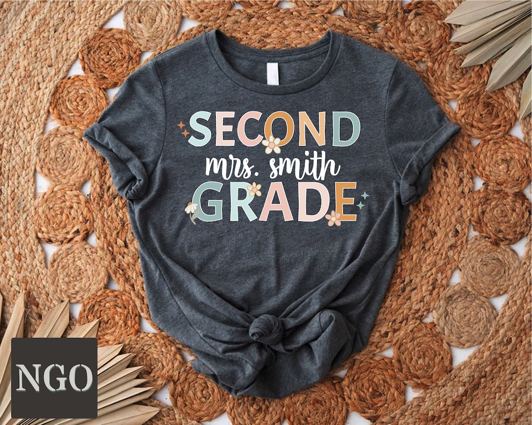 Custom Second Grade Teacher Shirt, Back to School Gift, Personalized ...