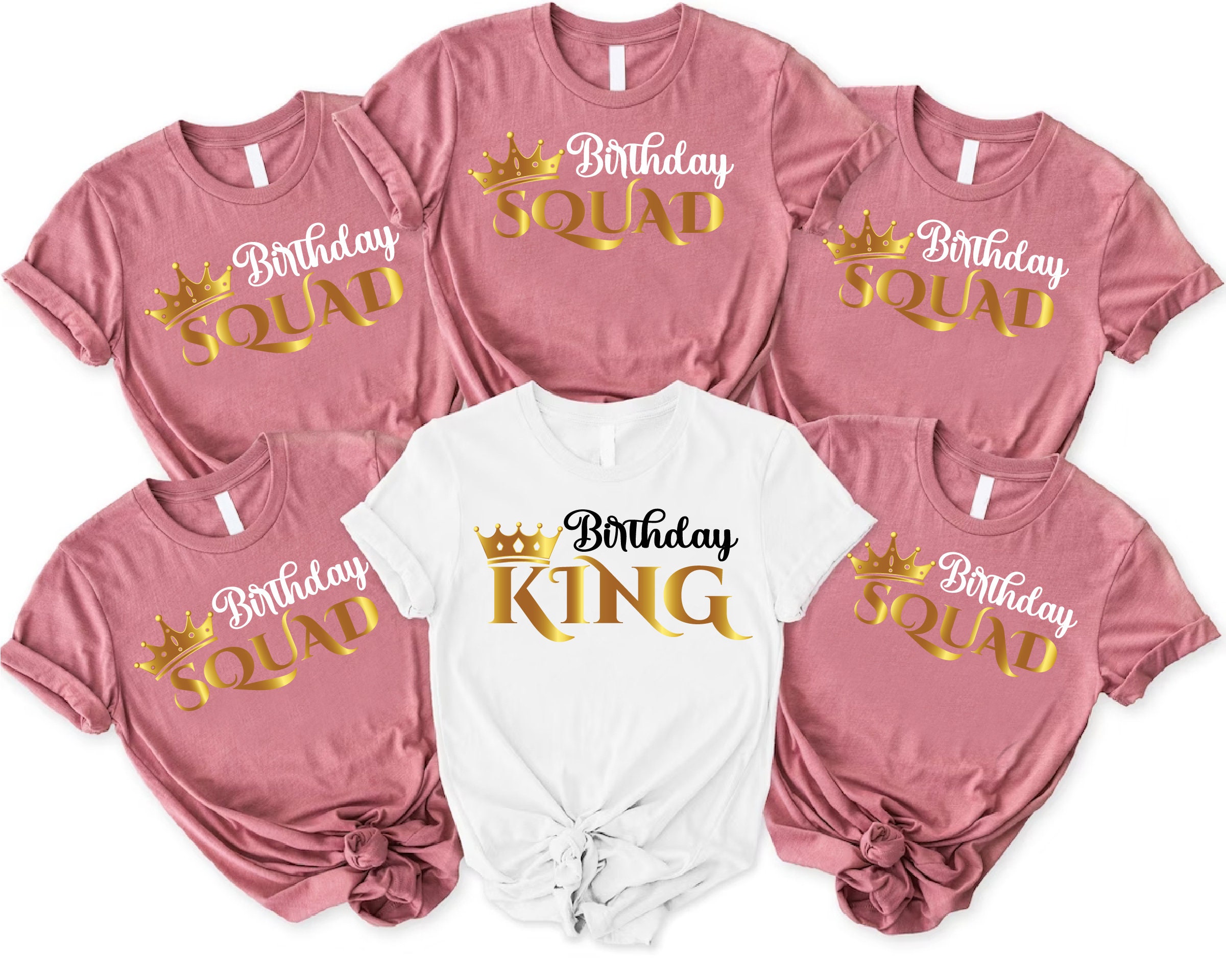 Birthday King Shirt,custom Matching Birthday Tee,birthday Squad Tshirts ...