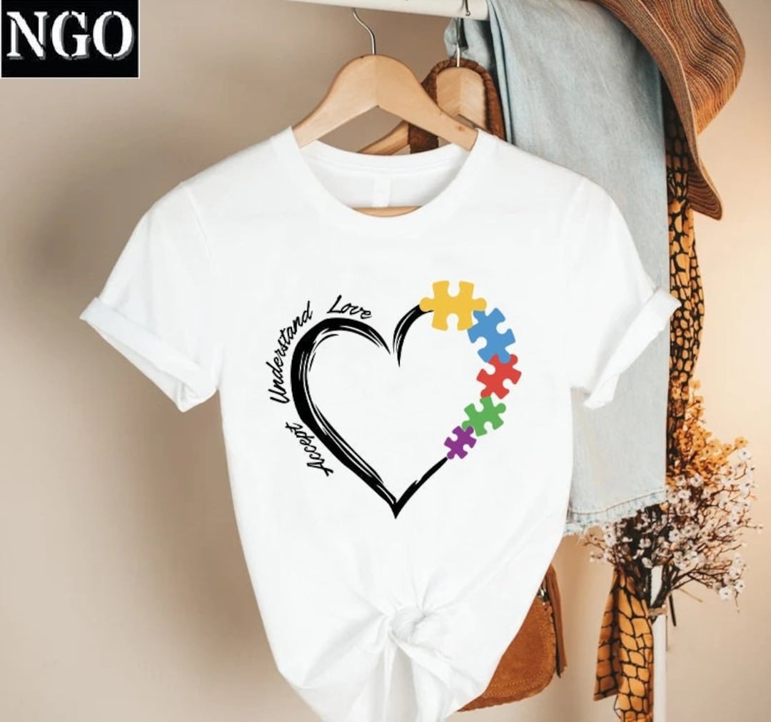 Autism Tshirt, Autism Awareness Shirt, Accept Understand Love, Autism ...