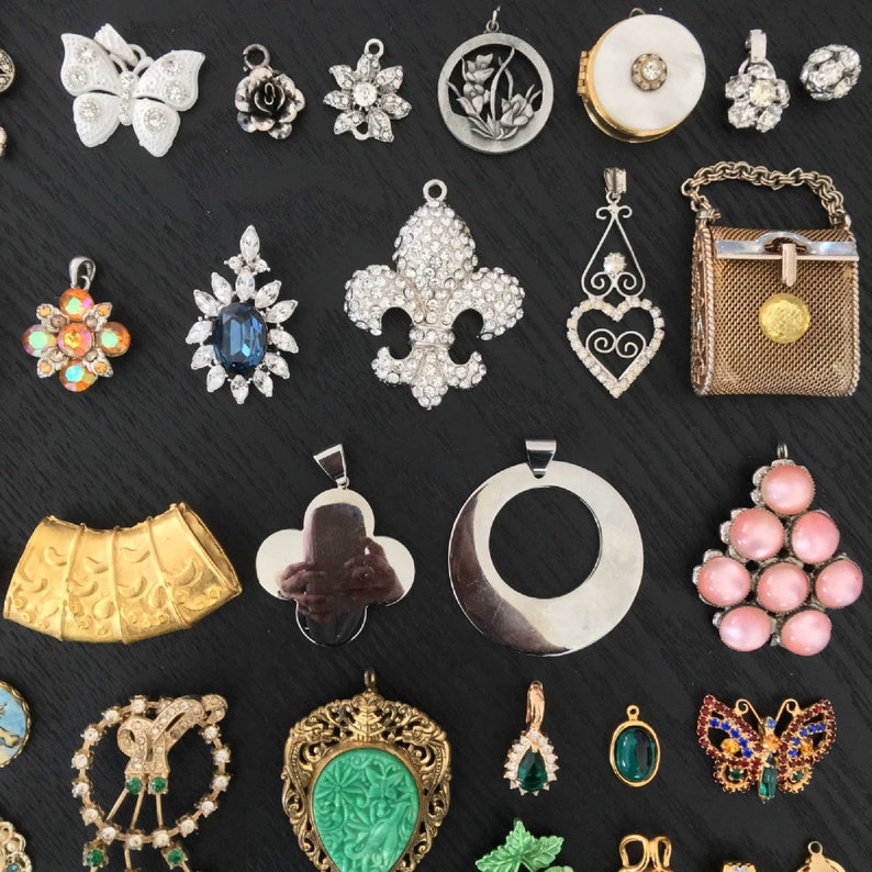 Vintage Pendant Necklaces Roman Nolan Miller Joan Rivers B&W - Etsy