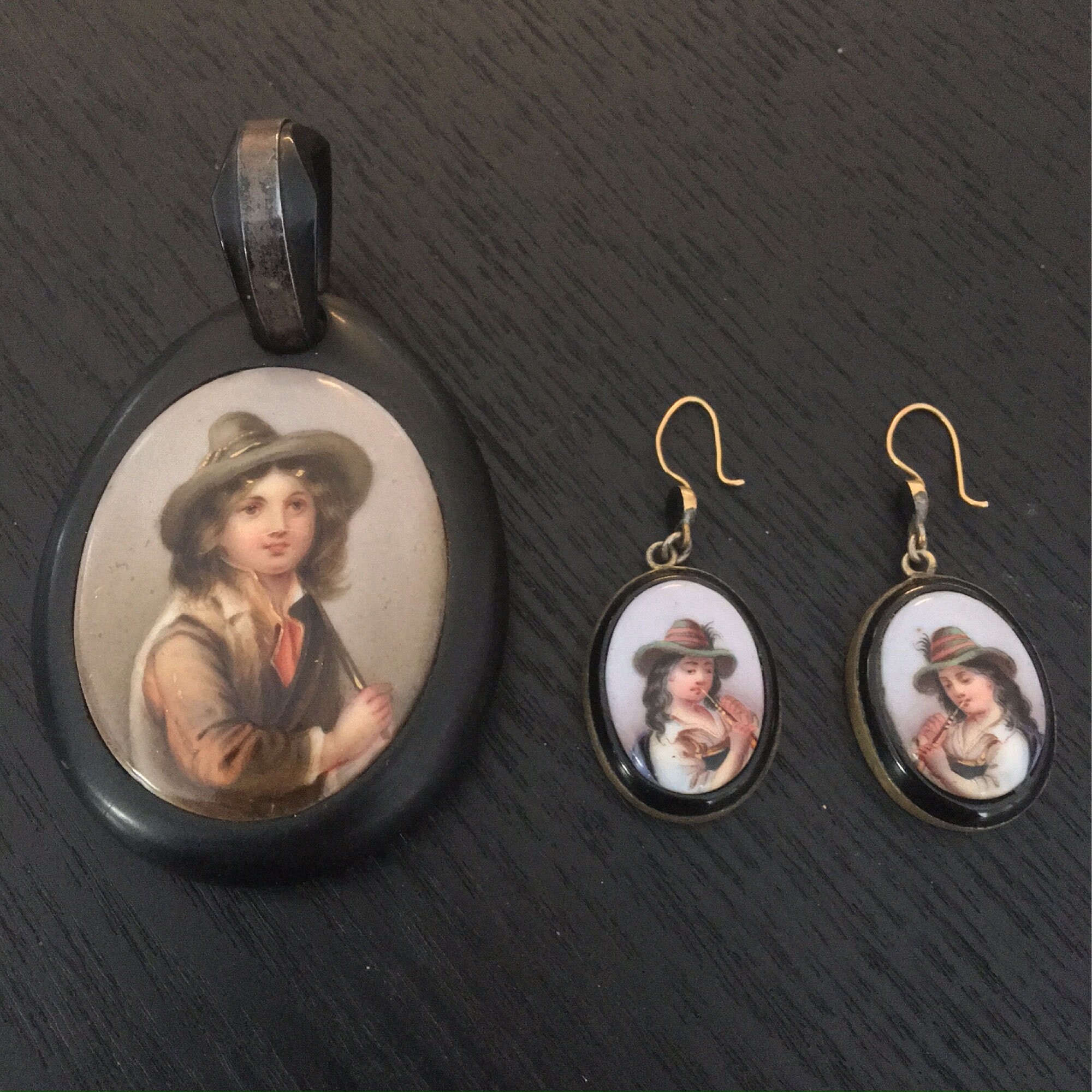 Victorian Antique Whitby Jet Pendant and Earring Set Mourning - Etsy
