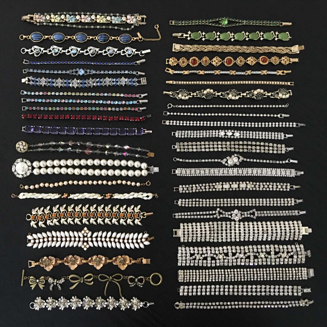 Vintage HIGH QUALITY Rhinestone Bracelets Hobe Judy Lee Barclay CORO ...