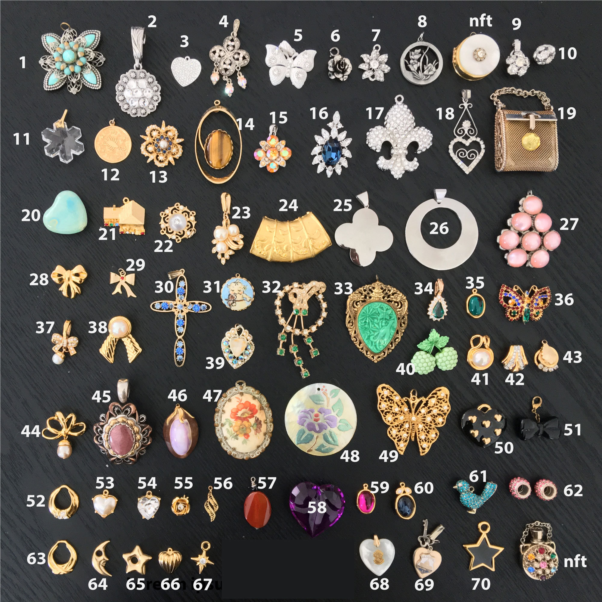 Vintage Pendant Necklaces Roman Nolan Miller Joan Rivers B&W - Etsy