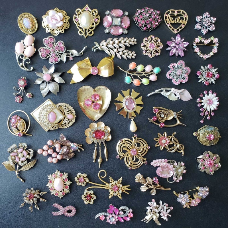 Pink Brooch - Etsy Australia