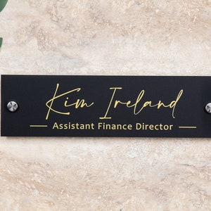 Personalized Wall Sign Name Plate gold Text 10x2.75 Door Office Sign ...