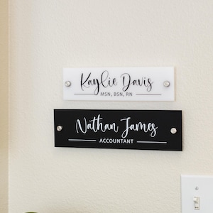Wall Sign Name Plate - 2 Sizes Personalized Door Office Sign, Executive ...