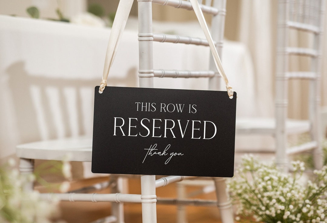 Reserved Hanging Acrylic Sign With Ribbon D3 11.5x7 This Row is ...
