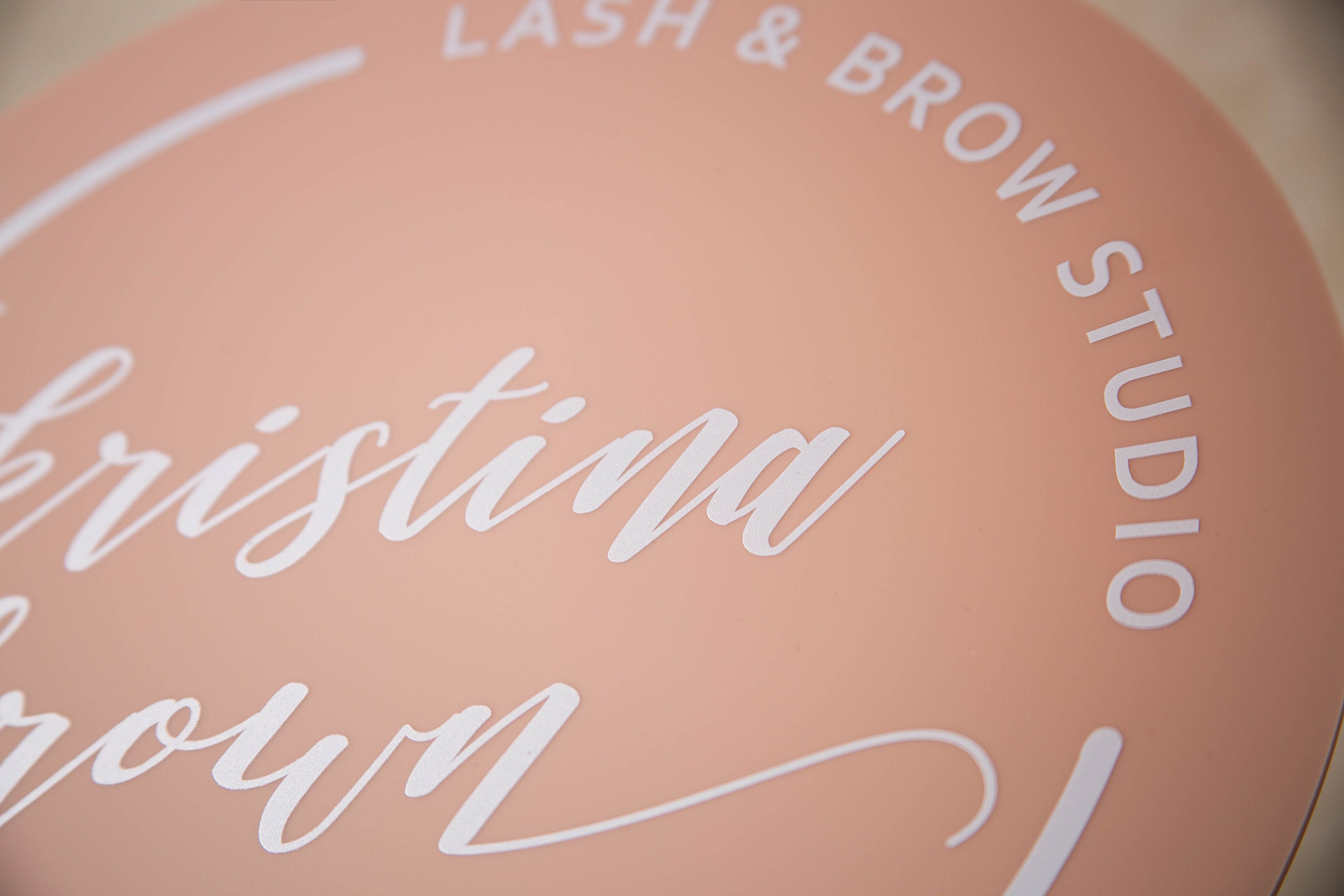 Round Hanging Acrylic Sign logo W/ White Rope Custom Signage for Office ...