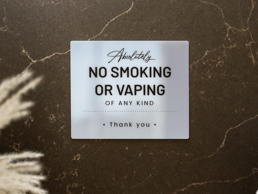 No Smoking Courtesy Acrylic Sign - 6.5 X 7.75" Sign for Vacation ...