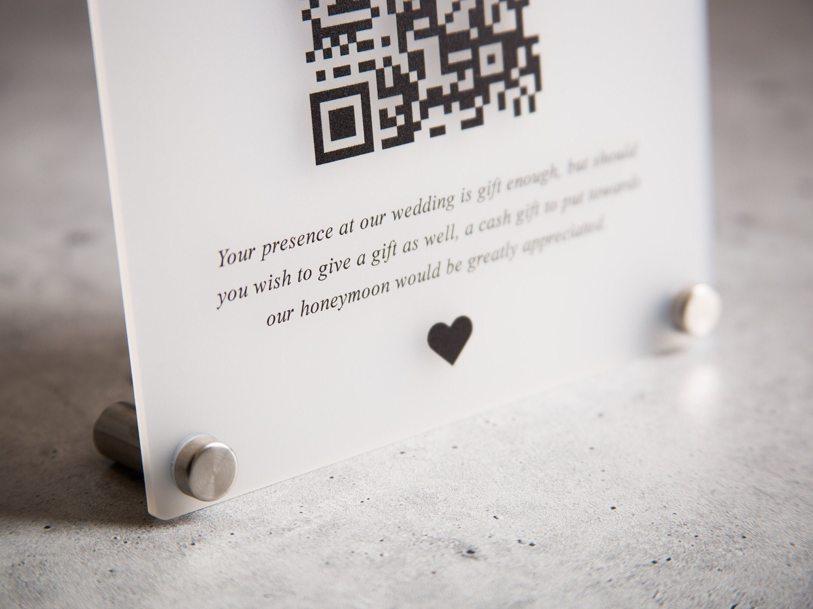 Arched QR Code wedding Sign 6x7.75 Scannable Acrylic - Etsy