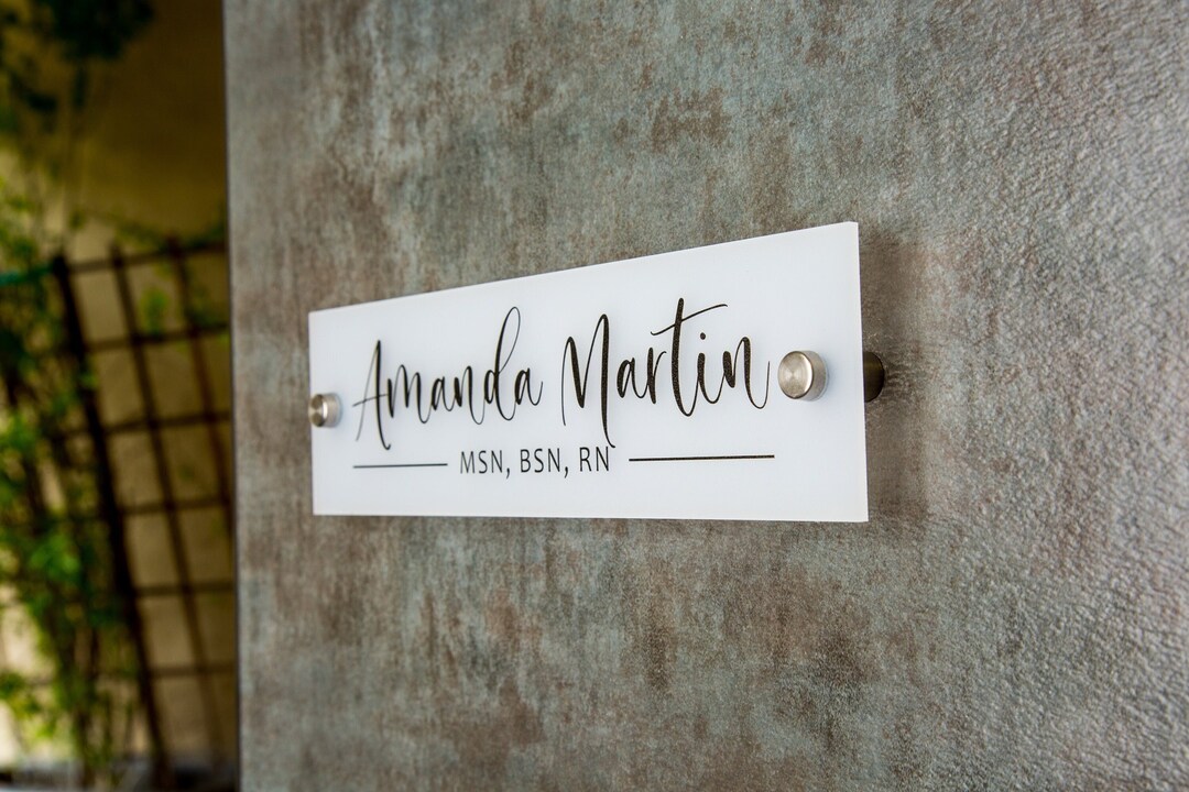 Wall Sign Name Plate 2 Sizes Personalized Door Office Sign, Executive ...