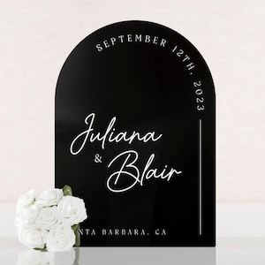 Personalized Arched Acrylic Wedding Welcome Sign (design 3) - Baby Pink ...