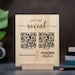 Maple QR Code Social Media Sign W/ Maple Wood Stand Business Logo ...