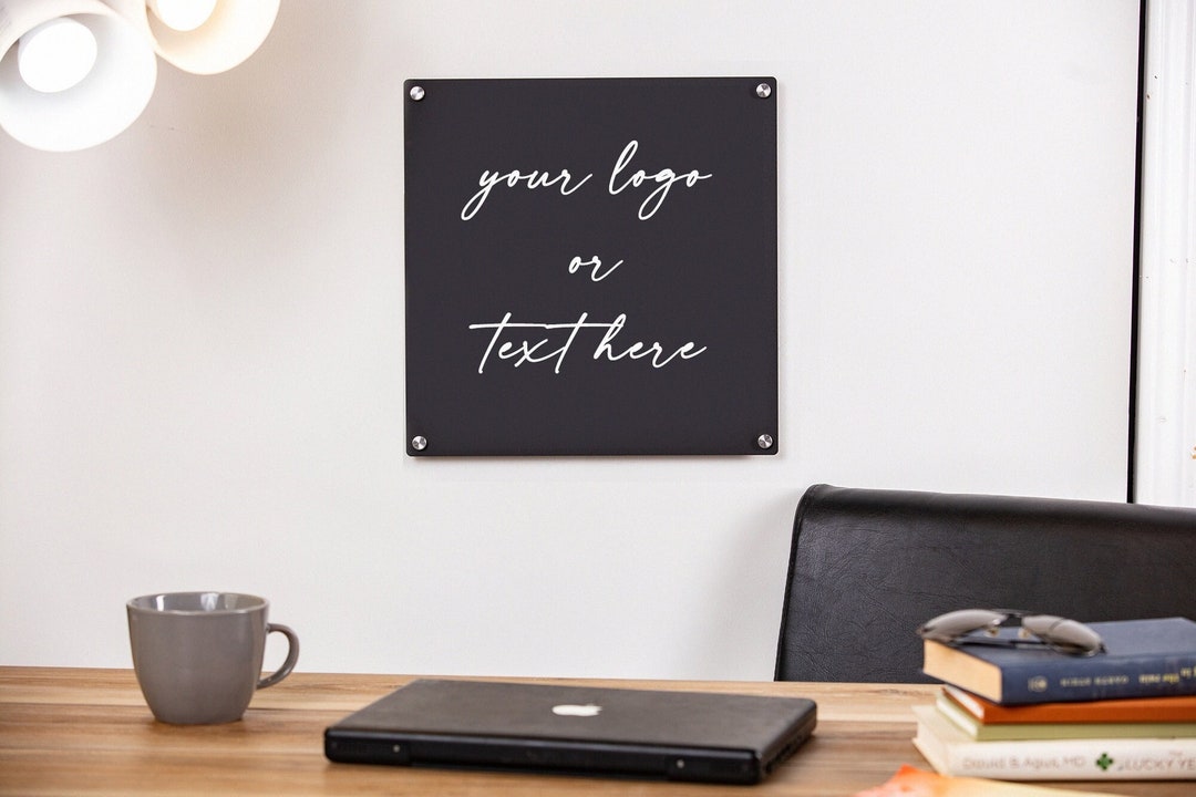 Square Acrylic Sign W/ Metal Stand Offs Custom Office Door Sign ...