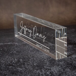 Engraved Desk Block - Minimal Executive CEO Desk Sign, Real Estate ...