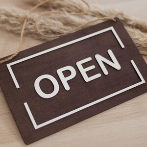 Open Closed Wood Hanging Sign (design 1) - Double Sided Business Sign ...