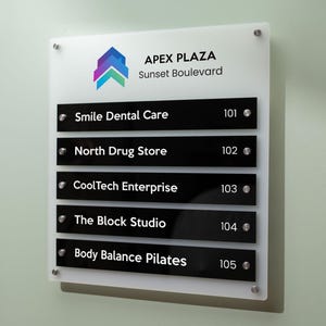 Wall Directory (wide) - Customizable Large Office Wall Door Building ...