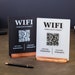 QR Code Wifi Acrylic Sign W/ Wood Base 6x7.75 Table Sign for Home ...