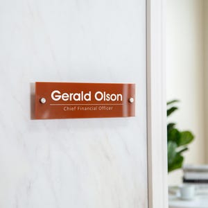 Wall Sign Name Plate - 2 Sizes Office Sign, Executive CEO Sign, New Job ...