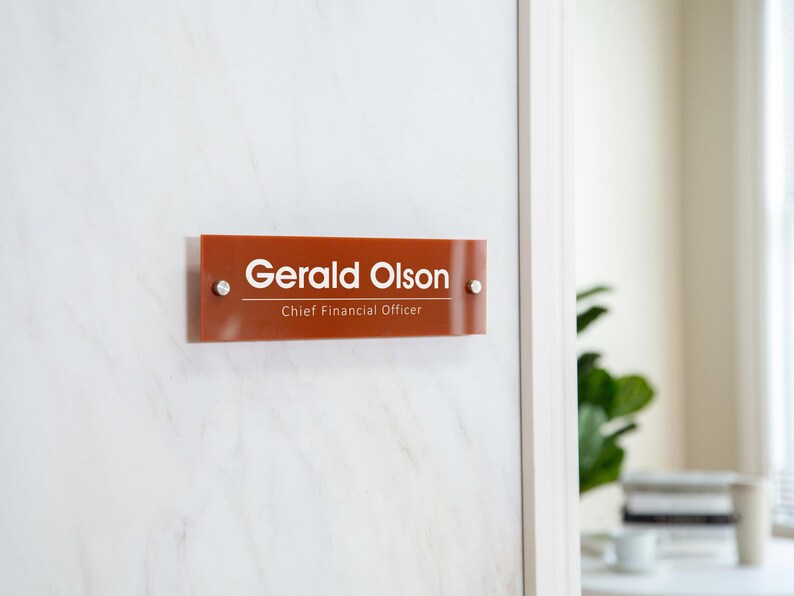 Wall Sign Name Plate - 2 Sizes Office Sign, Executive CEO Sign, New Job ...