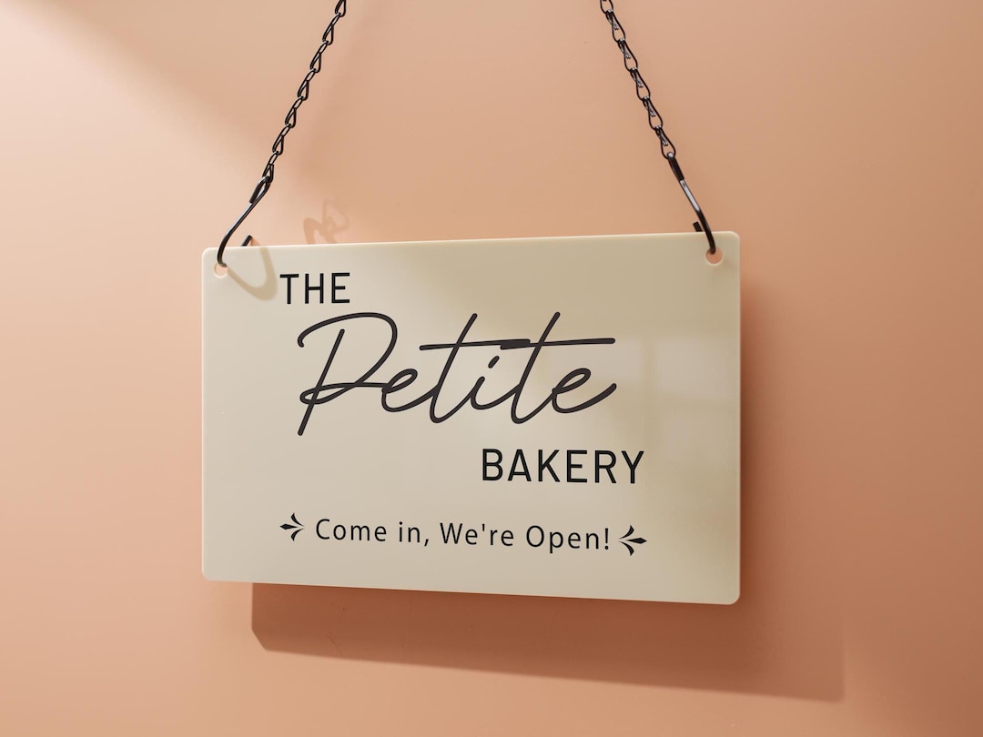 Hanging Acrylic Sign W/ Metal Chain (D3) - 11.5x7" Custom Signage for ...