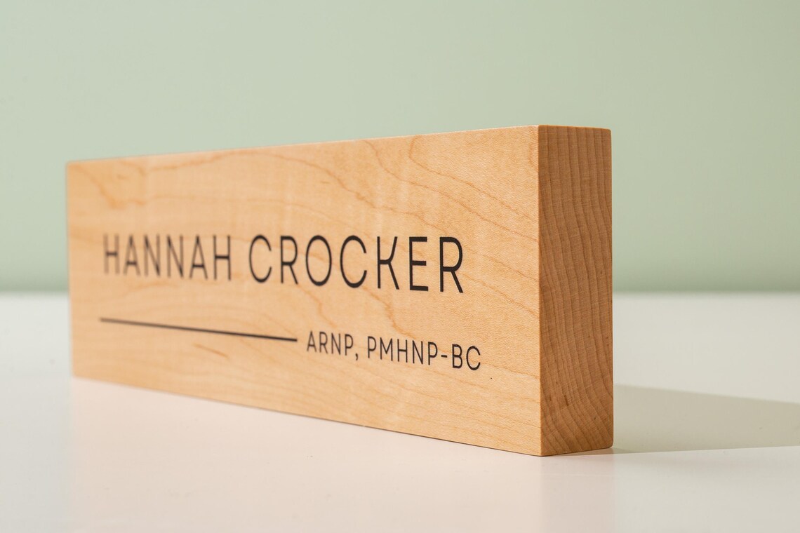 Personalized Wood Name Plate (D4) – Desk or Wall Office Door Sign ...