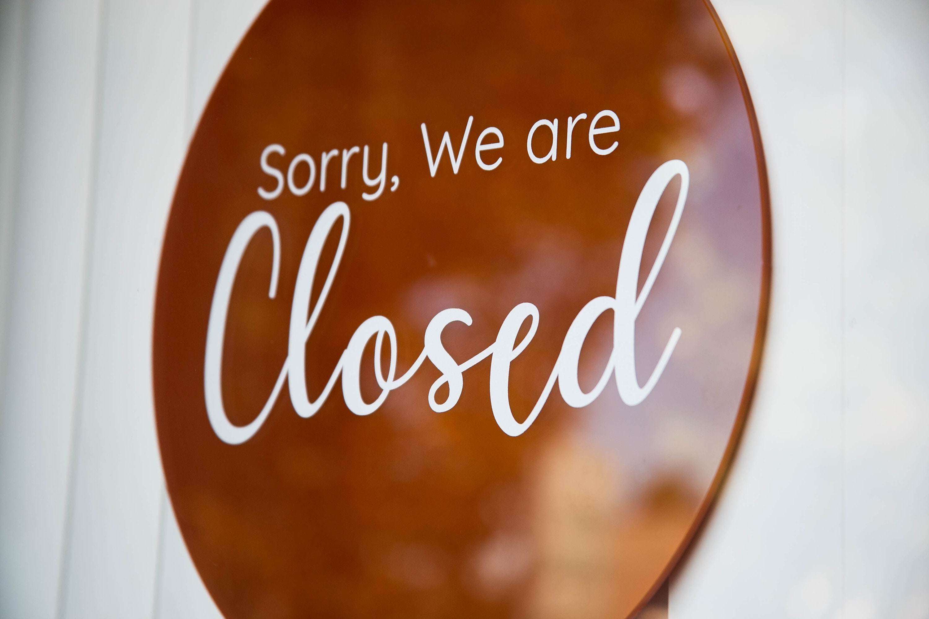 Round Hanging Acrylic Sign open & Closed Double Sided W/ White Rope ...