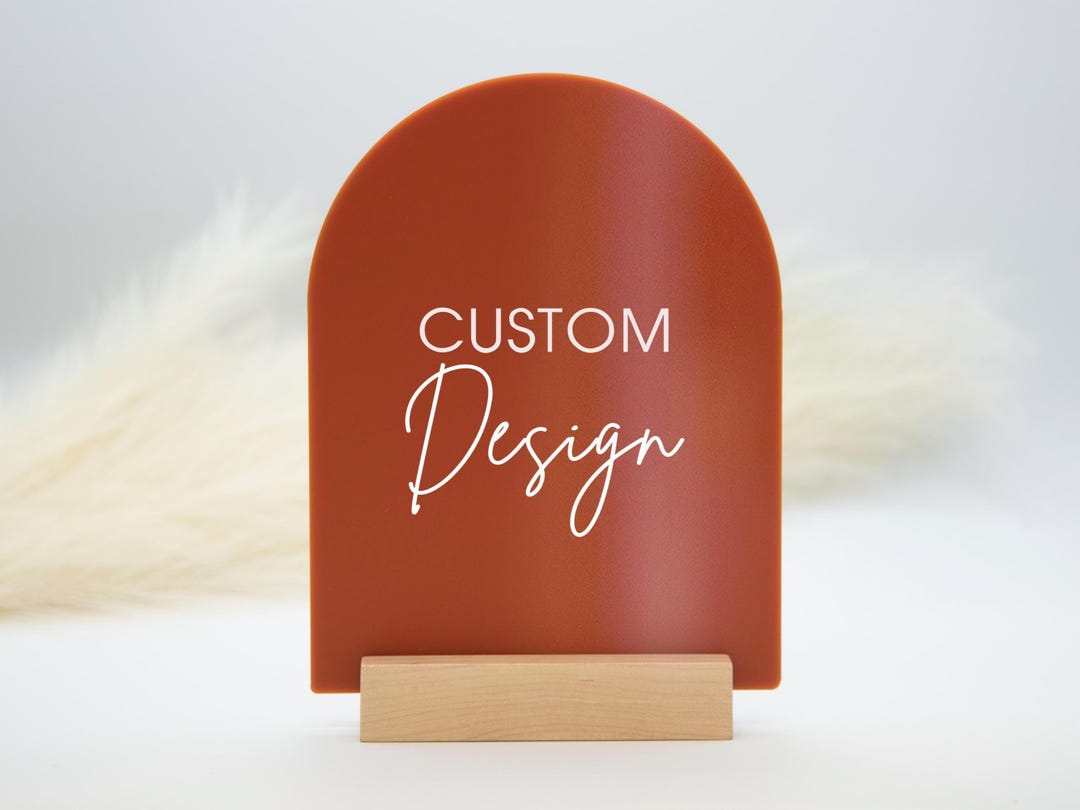 Custom Arch Acrylic Sign W/ Stand - Personalized Text on Market Pop up ...