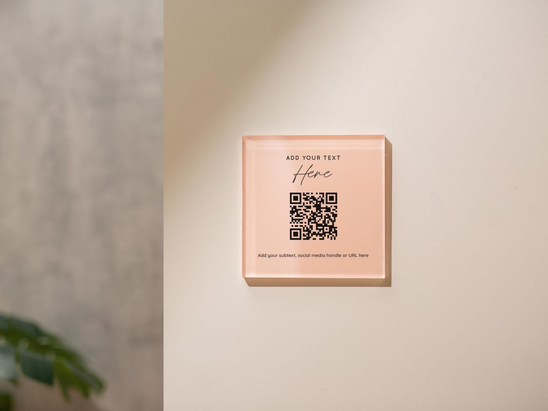6x6" Square Pastel Wall QR Sign (D4) - Custom Stick on Scannable QR ...