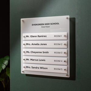 Wall Directory (wide) - Customizable Large Office Wall Door Building ...